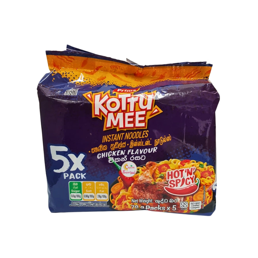 Prima Kottu Mee Instant Noodles | Chicken Flavour 78g x 5 Pack – Ceylon ...