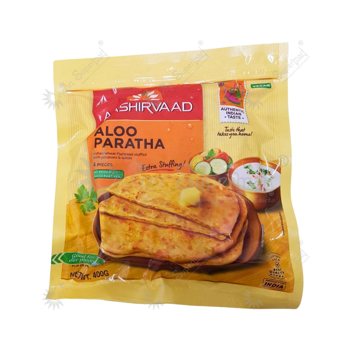 Aashirvaad Frozen Aloo Paratha | 4 Pieces | 400g – Ceylon Supermart