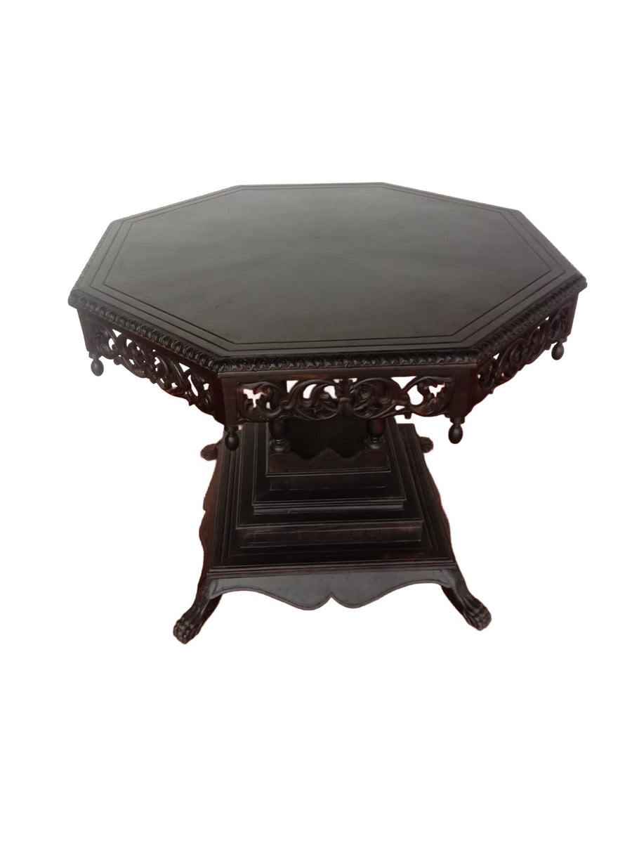 Sri Lankn Traditional Octagon table made of Ebony(Kaluwara) wood ...