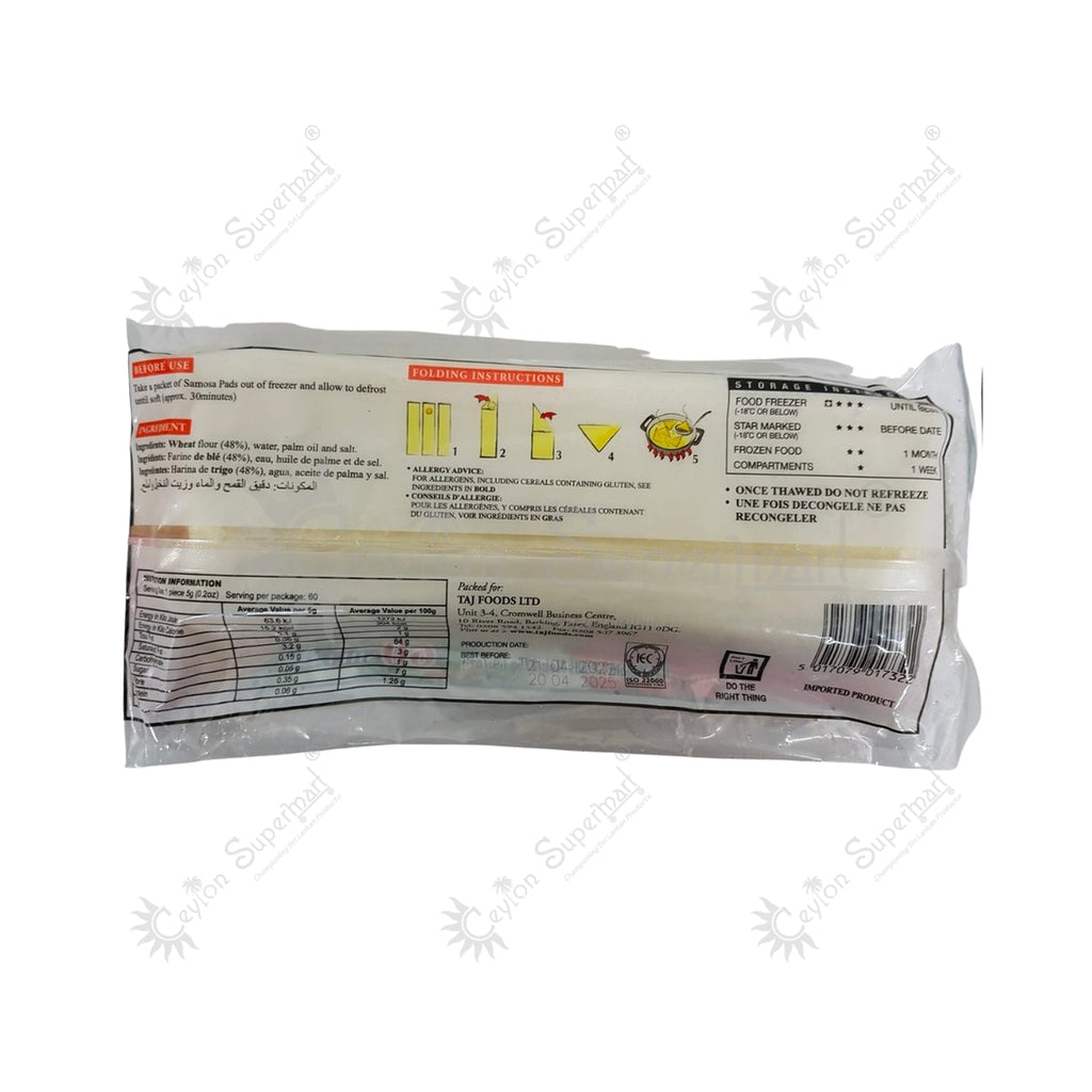 Buy Taj Frozen Plain Samosa Pads | Filo Pastry 60 Pack from Ceylon ...