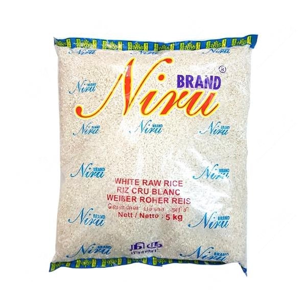 Buy Niru White Raw Rice, 5kg from Ceylon Supermart in the UK & Europe