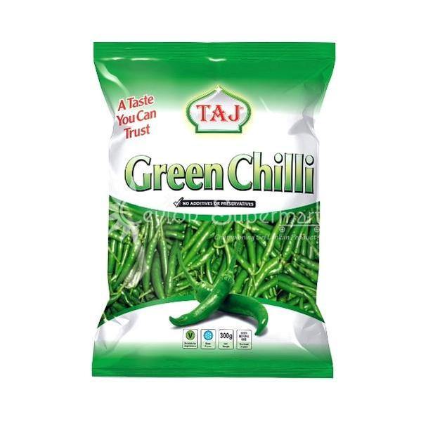 Buy Taj Frozen Whole Green Chilli, 300g from Ceylon Supermart in the UK